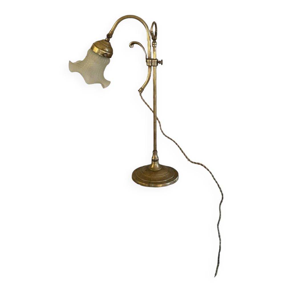 Lampe col de cygne en laiton circa 1900 | Selency