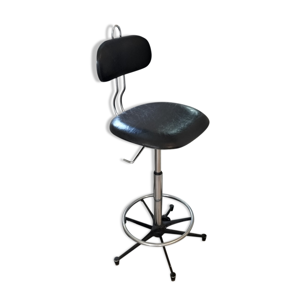 Chaise de bar vintage en cuir | Selency