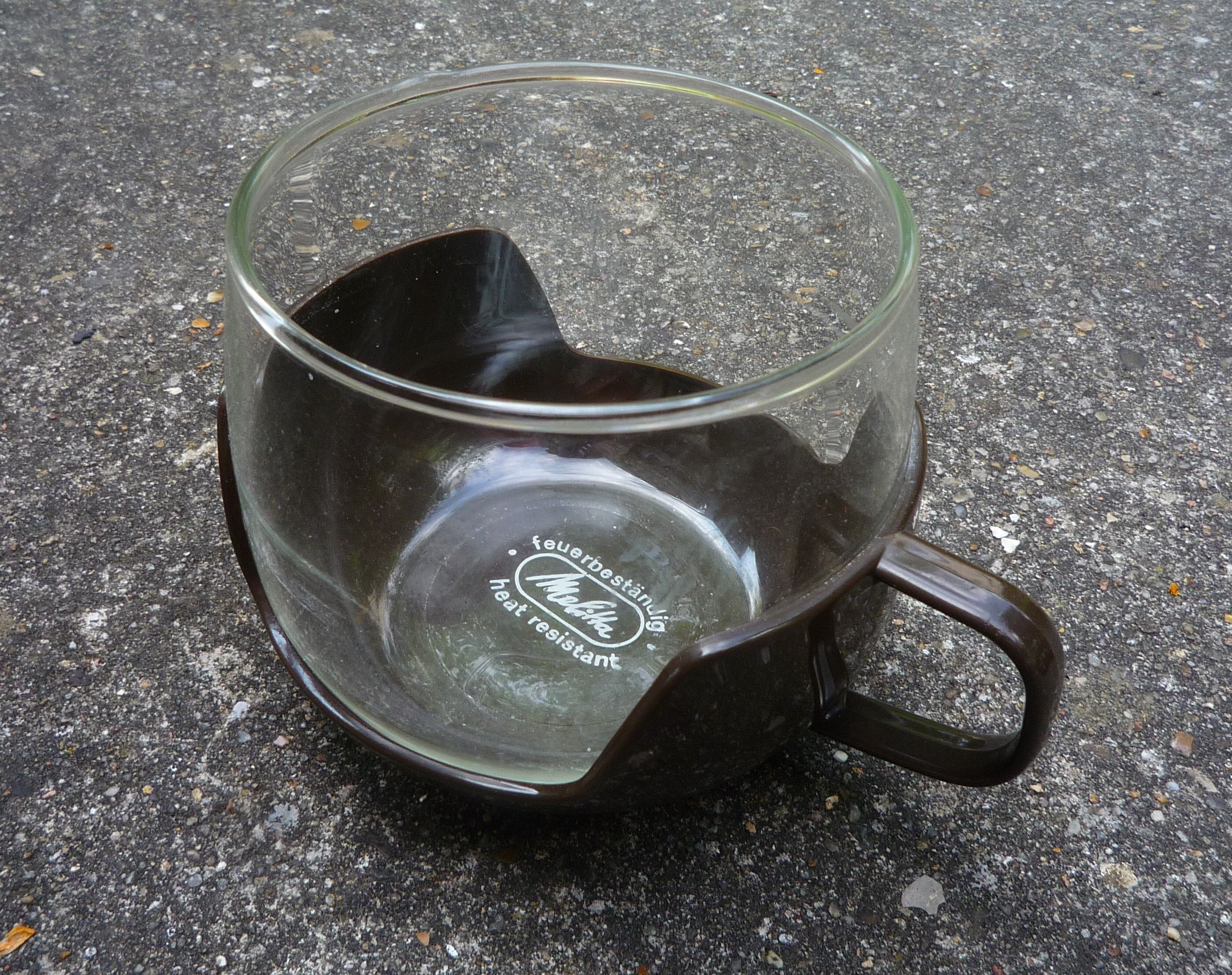 6 tasses à café Melika verre et plastique marron, vintage années 1970 ...
