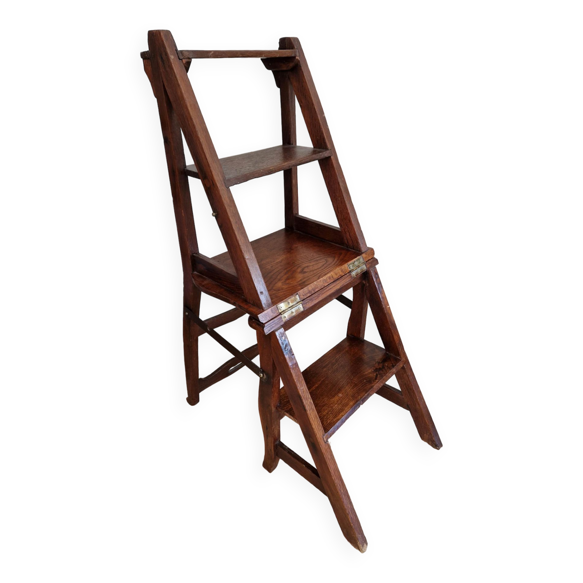 Chaise escabeau pliante pour bibliothèque – fin 19ième siècle | Selency