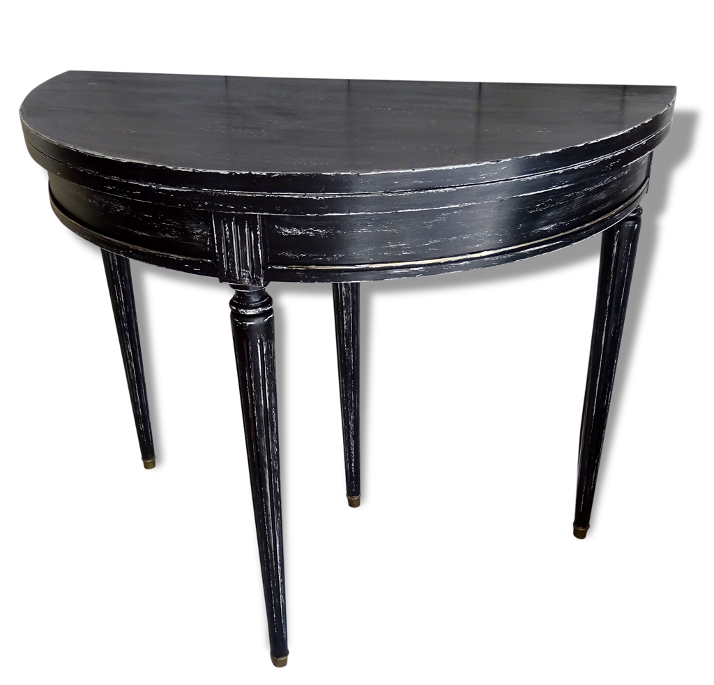 Table de bridge demi lune de style Louis XVI | Selency