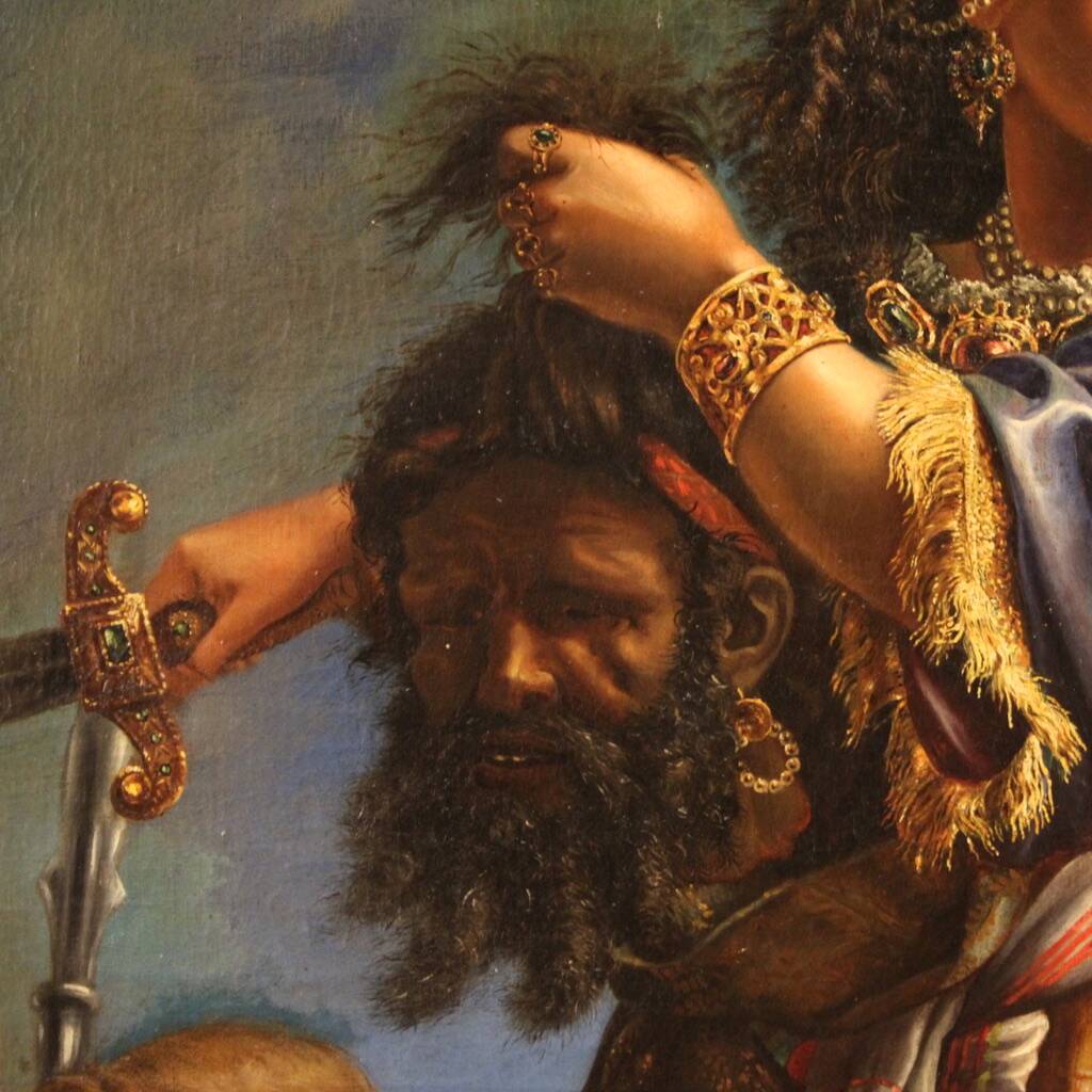 Grand tableau signé du 19ème siècle, Judith et Holopherne | Selency