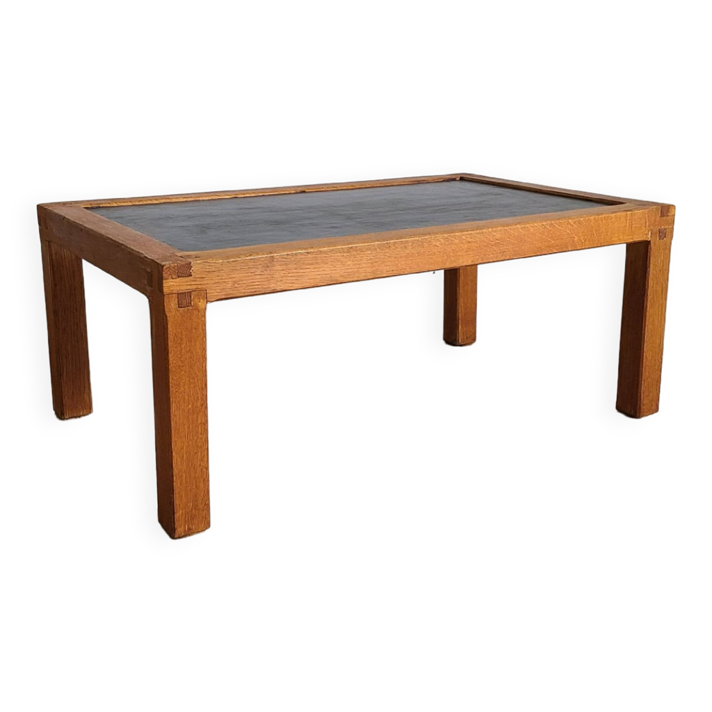 Table basse brutaliste design années 70 vintage | Selency