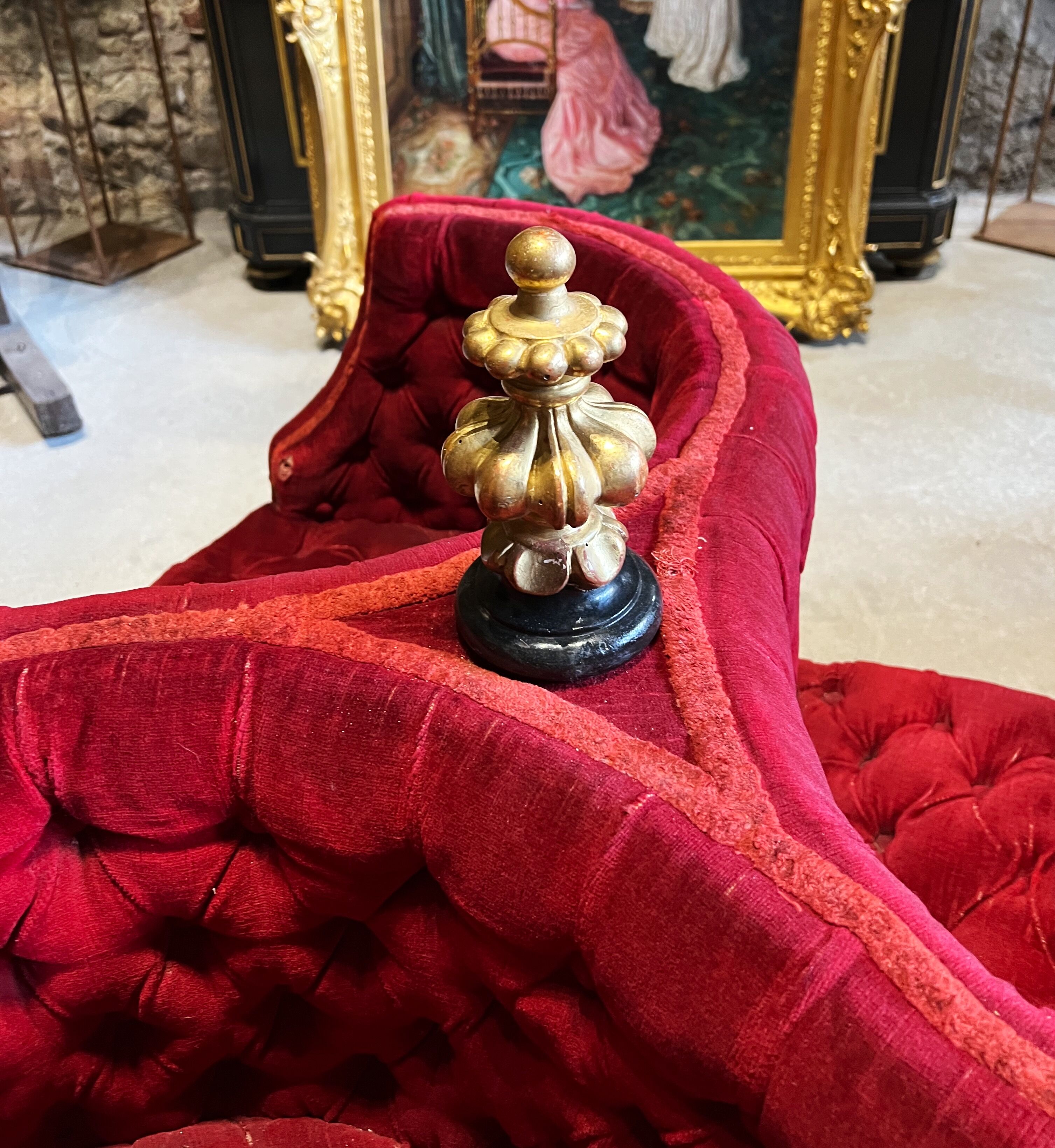 Indiscret en velour rouge et bois doré d’époque napoléon iii | Selency