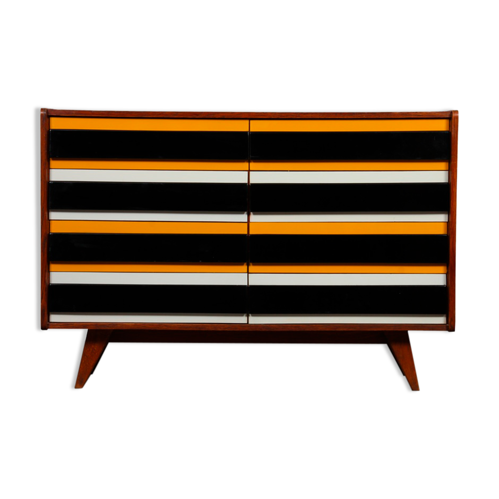 Commode jaune et noire, modèle U-453, par Jiri Jiroutek, 1960 | Selency