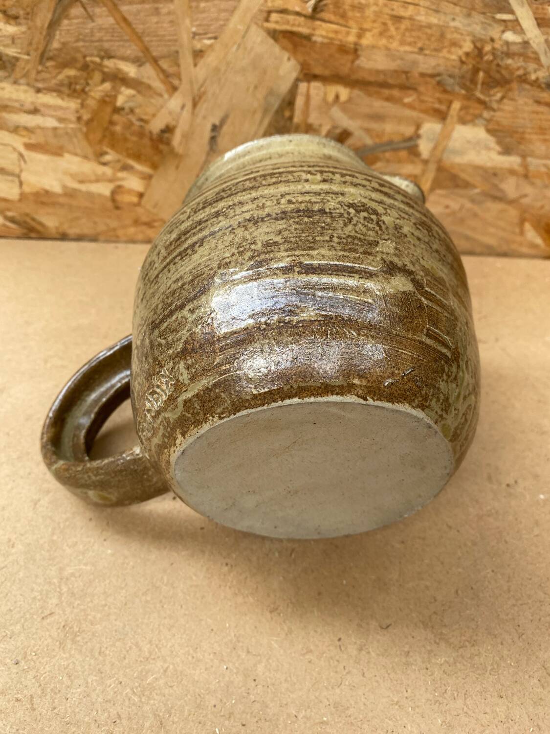 Ancien pichet v. benaix gres marron beige vintage | Selency