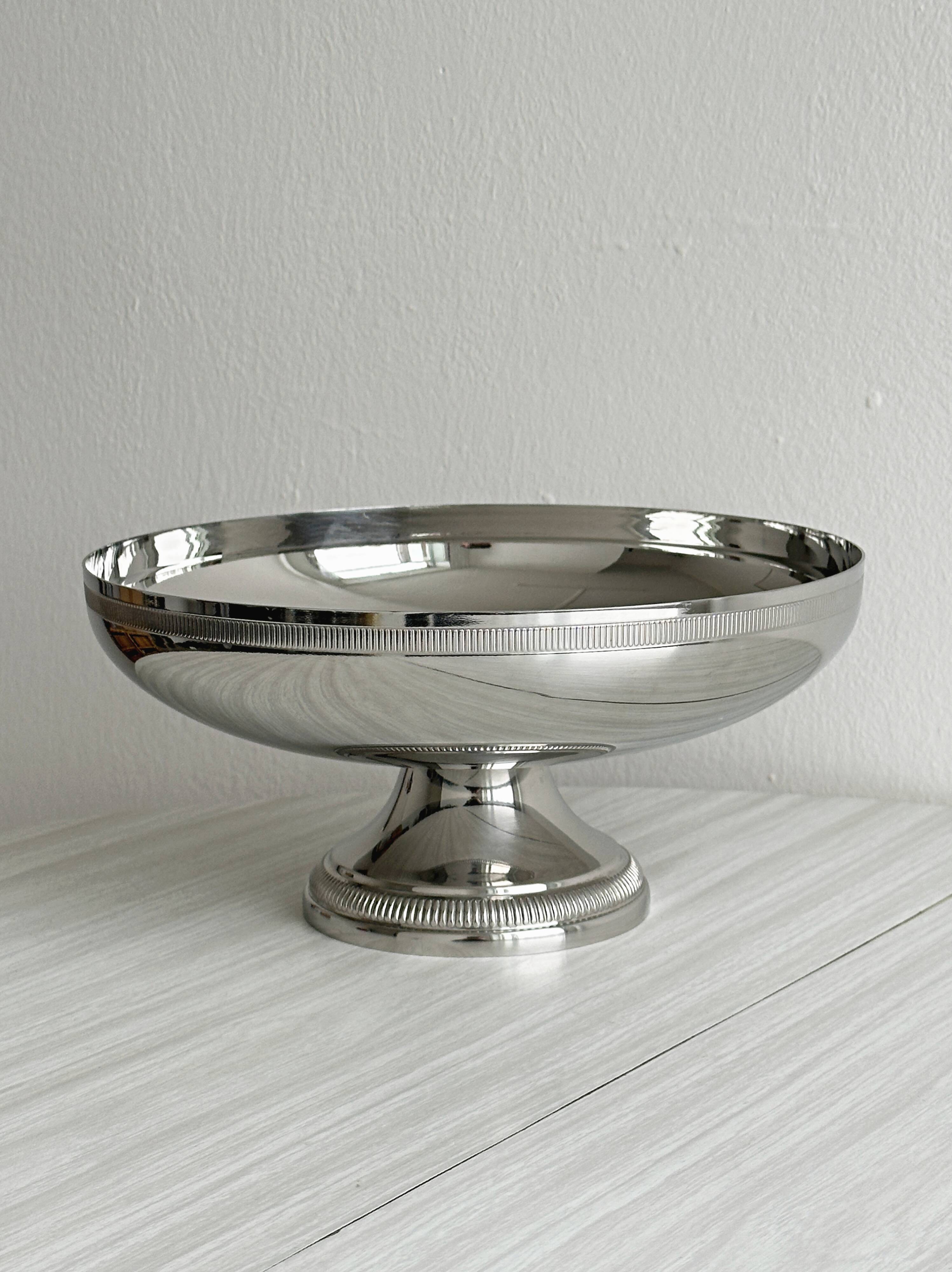 Grand saladier plat style Létang Remy en métal | Selency