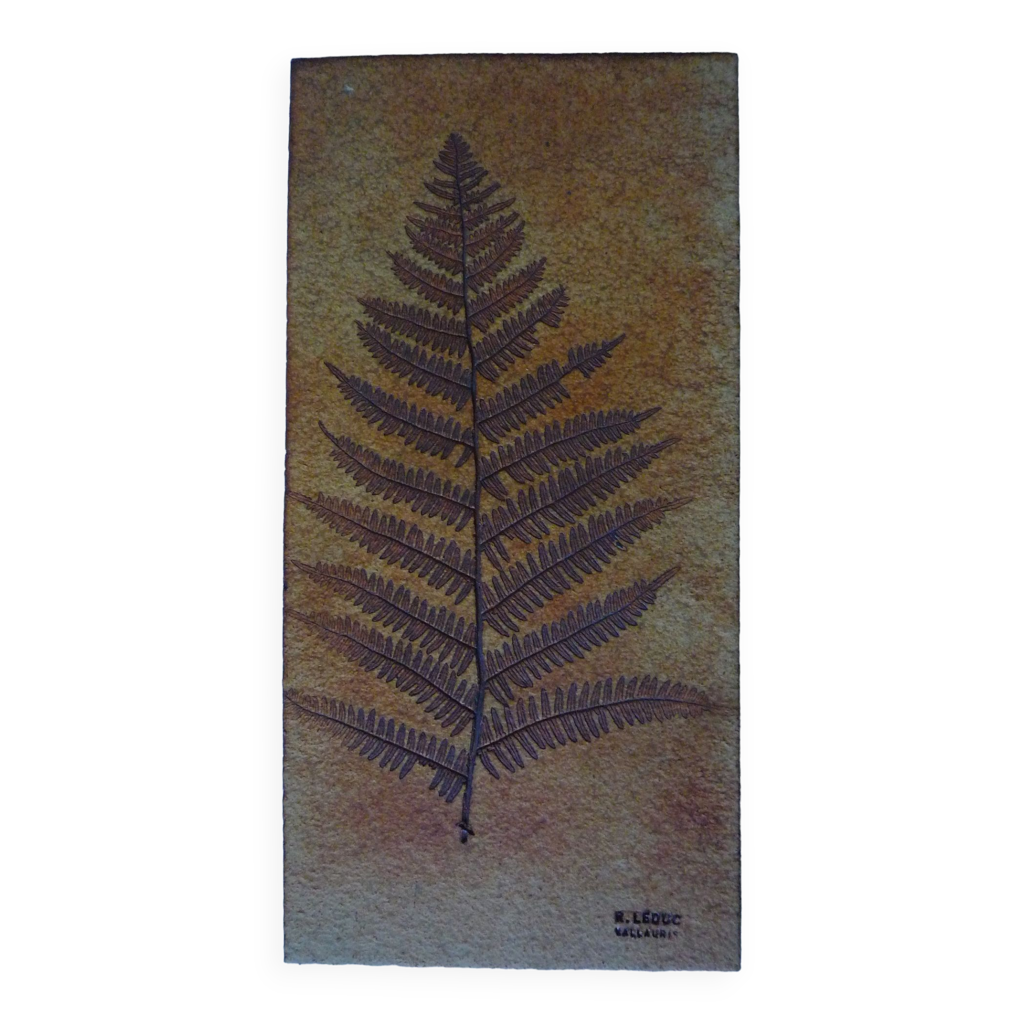 Empreinte sur céramique par Raymonde Leduc Vallauris années 1970 | Selency