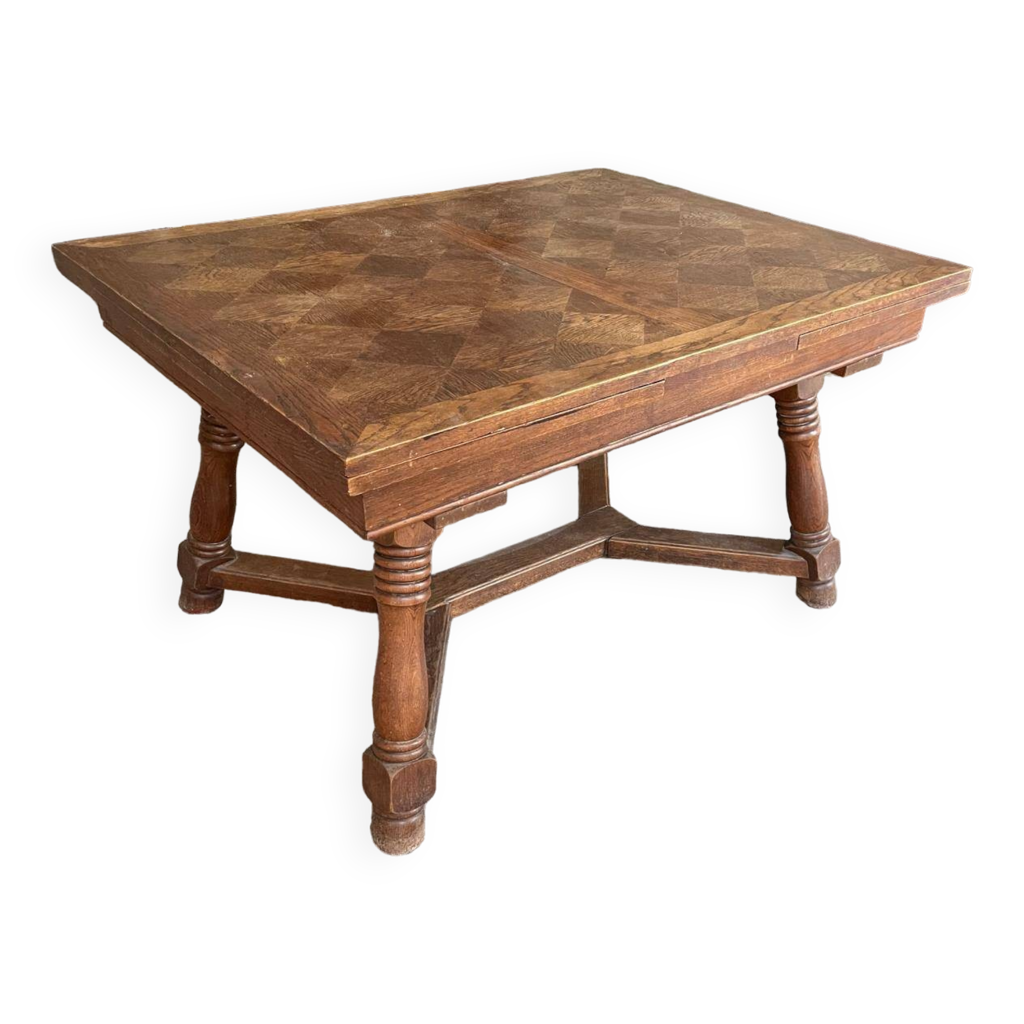 Table bois en damier art deco | Selency