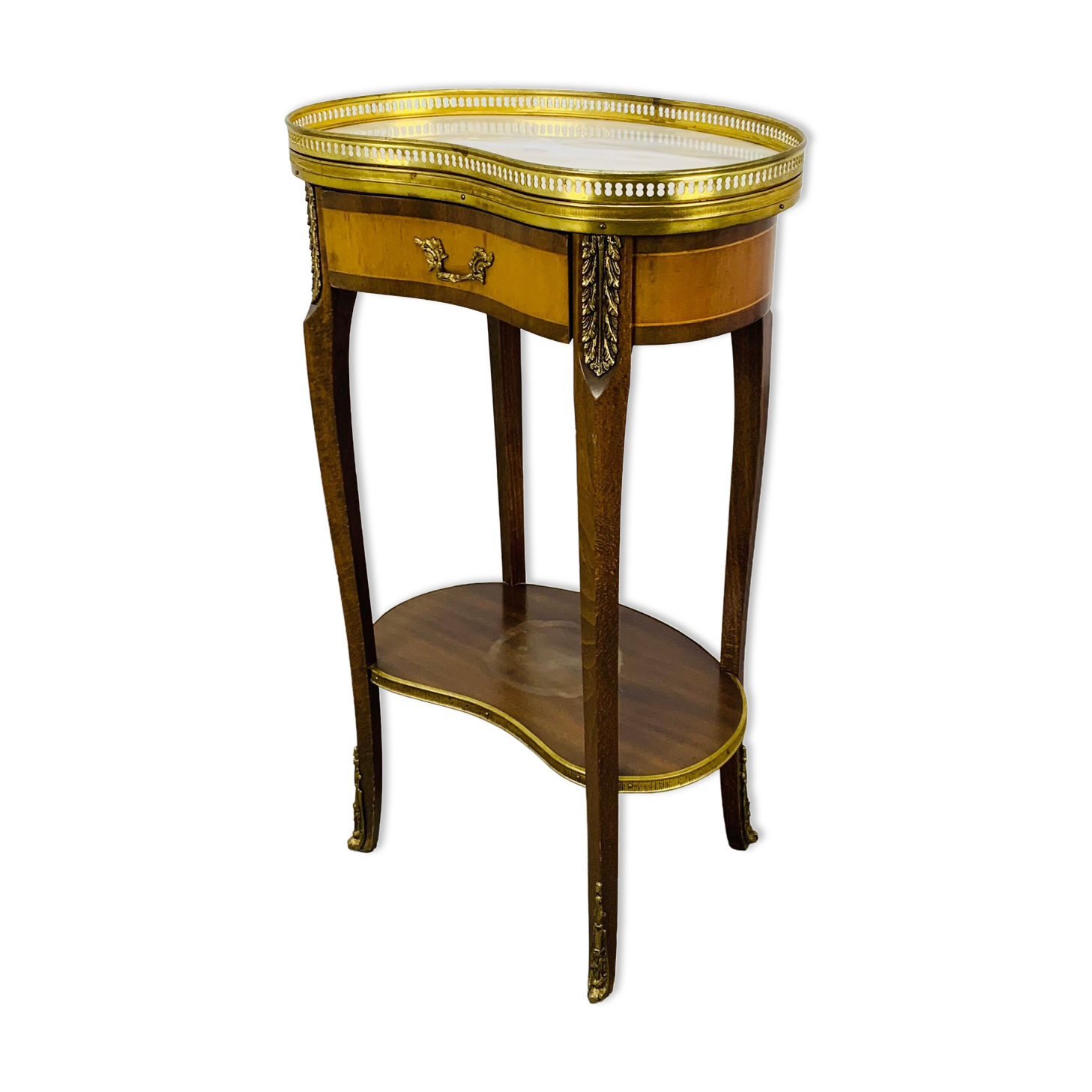 Table d'appoint guéridon rognon marbre style Louis XV | Selency