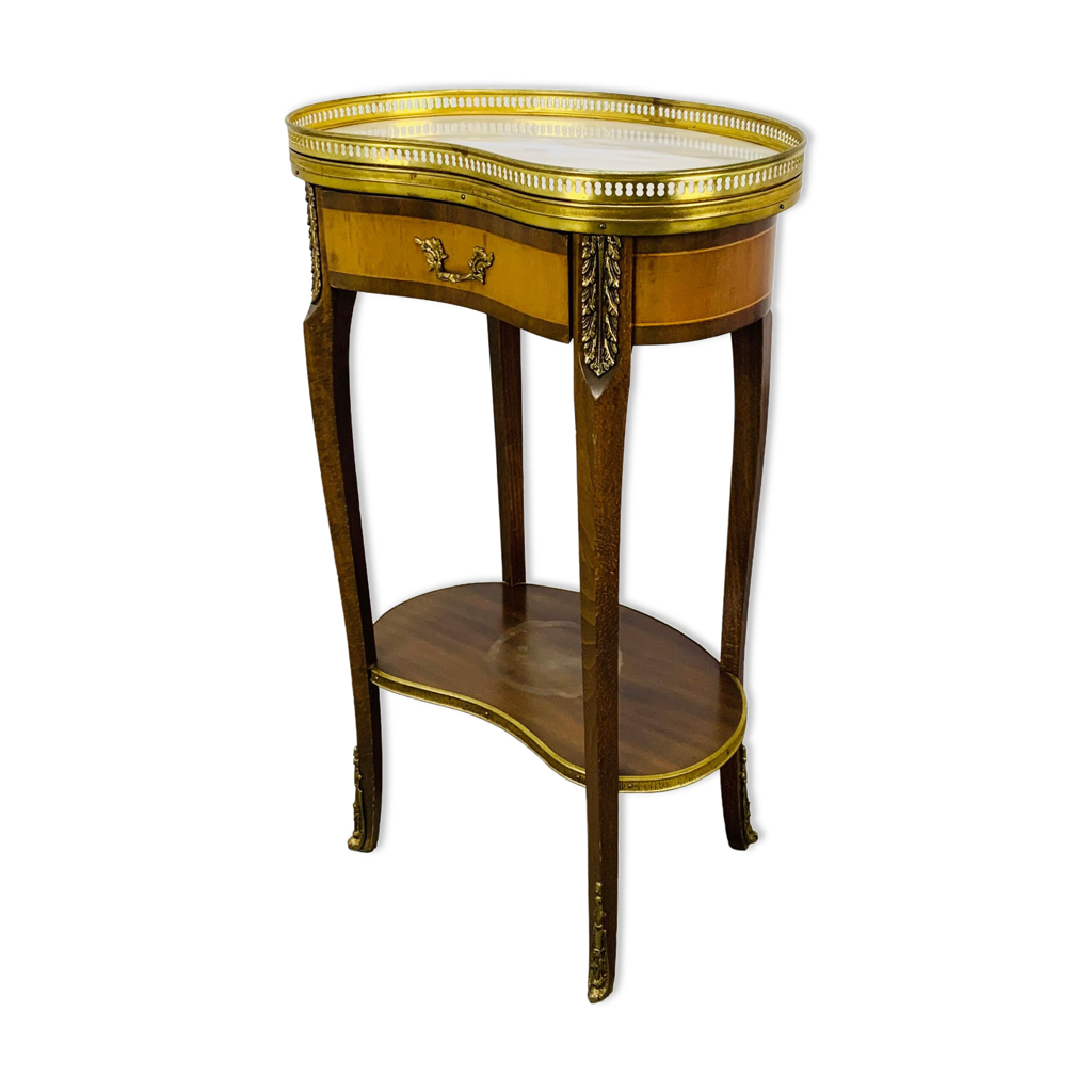 Table d'appoint guéridon rognon marbre style Louis XV | Selency