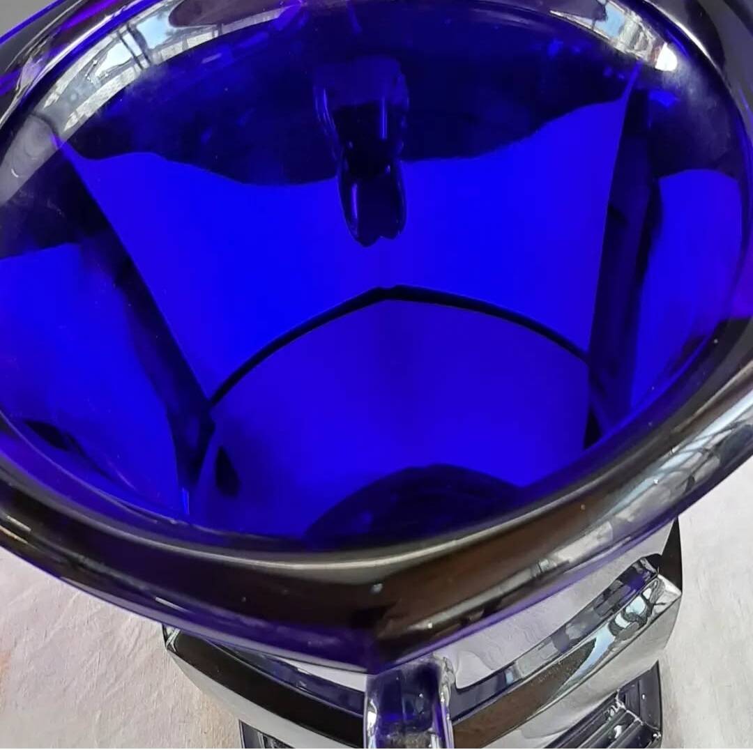 Seau a glacons verre bleu de bristol | Selency