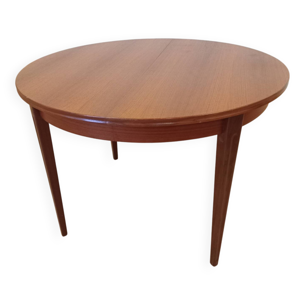 Table ronde vintage en bois exotique, style scandinave | Selency