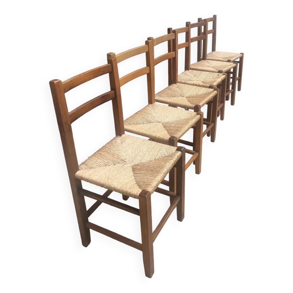 Set of 6 straw chairs | Selency
