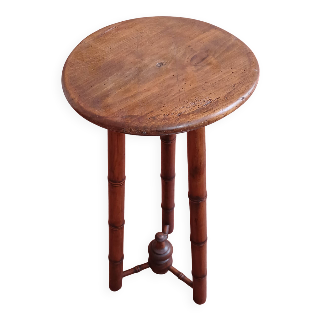 Tabouret tripode en bois tourné | Selency