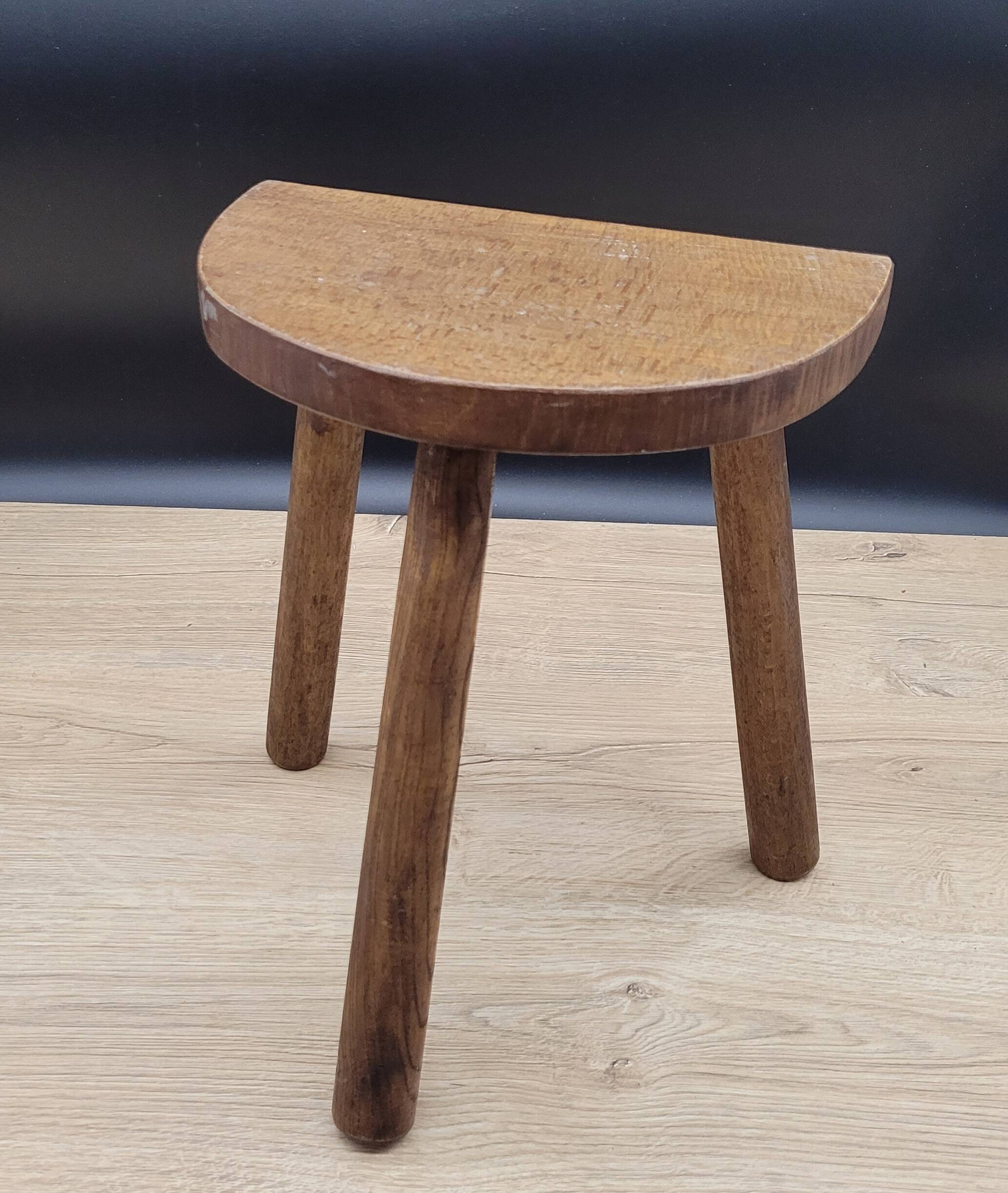 Tabouret bas tripode demi rond | Selency