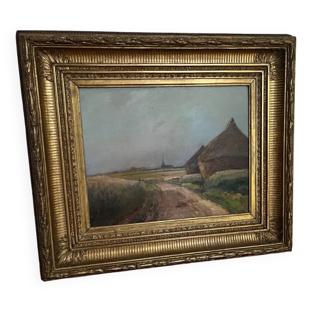 Tableau : huile sur panneau - Les meules | Selency