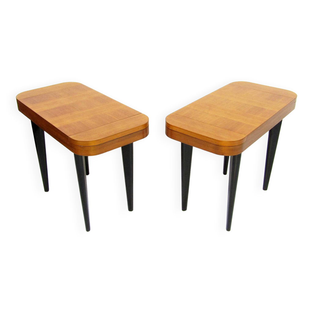 Deux tables d'appoint Art Déco Paldao Line par Gilbert Rohde pour Herman Miller, C 1940 | Selency