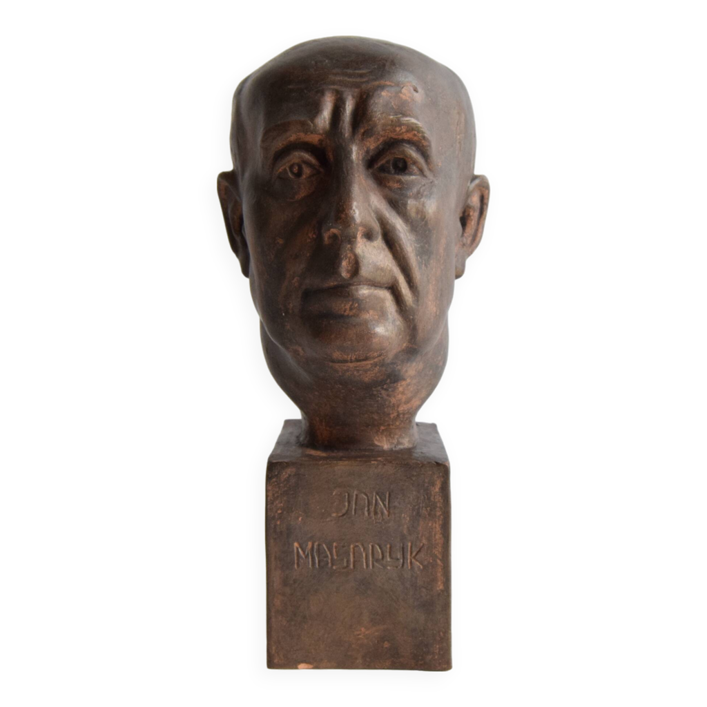 Buste en céramique de Jan Masaryk, vers 1950 | Selency