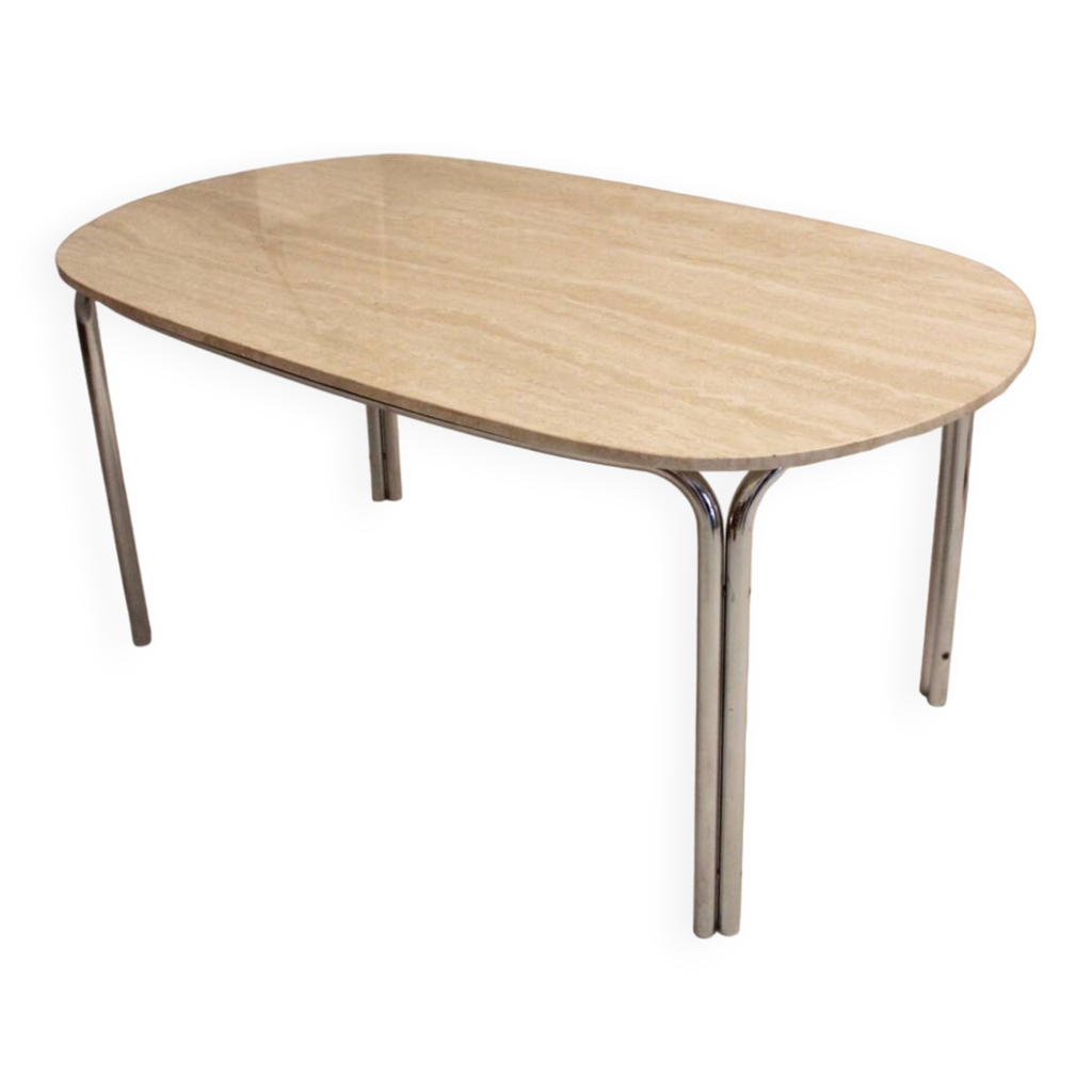 Table à manger en travertin italienne, 1970 | Selency