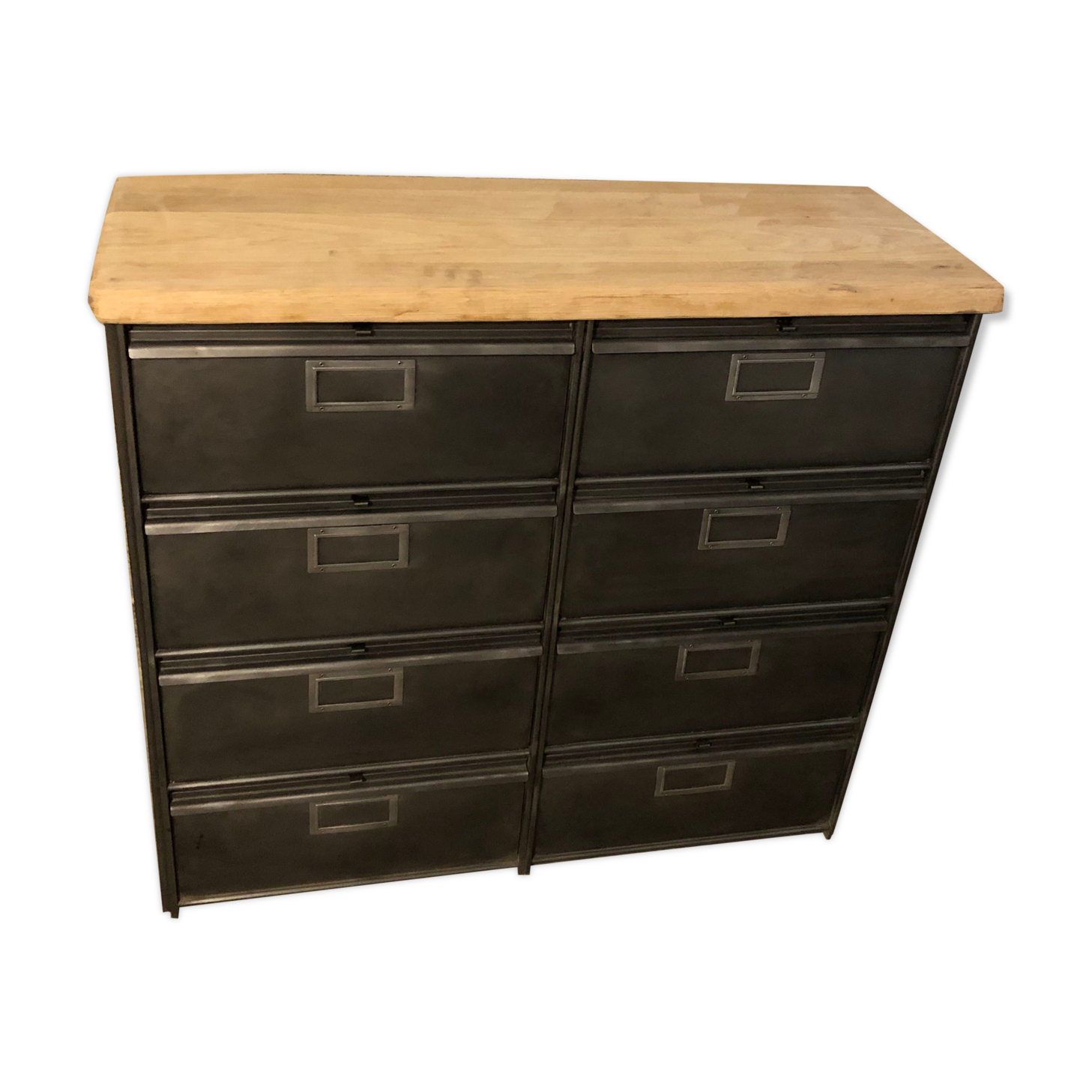 Meuble Ronéo à clapets industriel bois métal | Selency