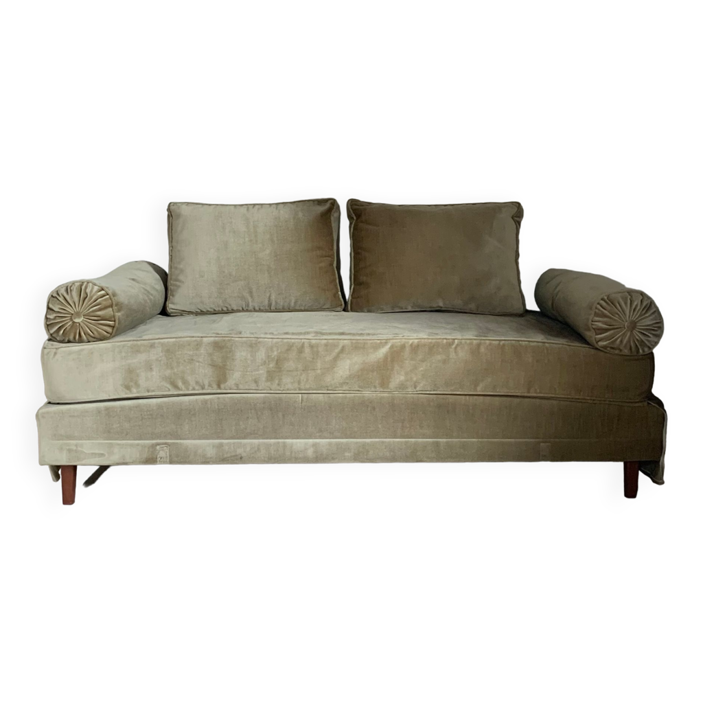 Banquette divan vintage vert lichen | Selency