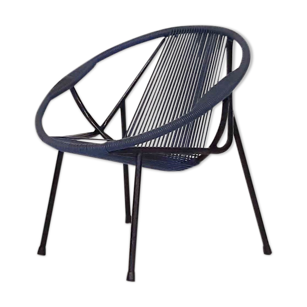 Mid century plastic thread outdoor club chair