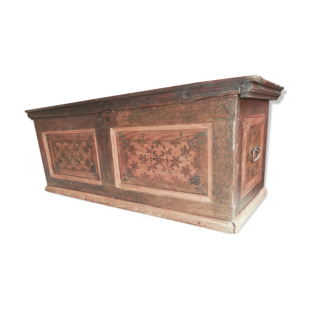 Coffre de mariage polychrome alsacien | Selency