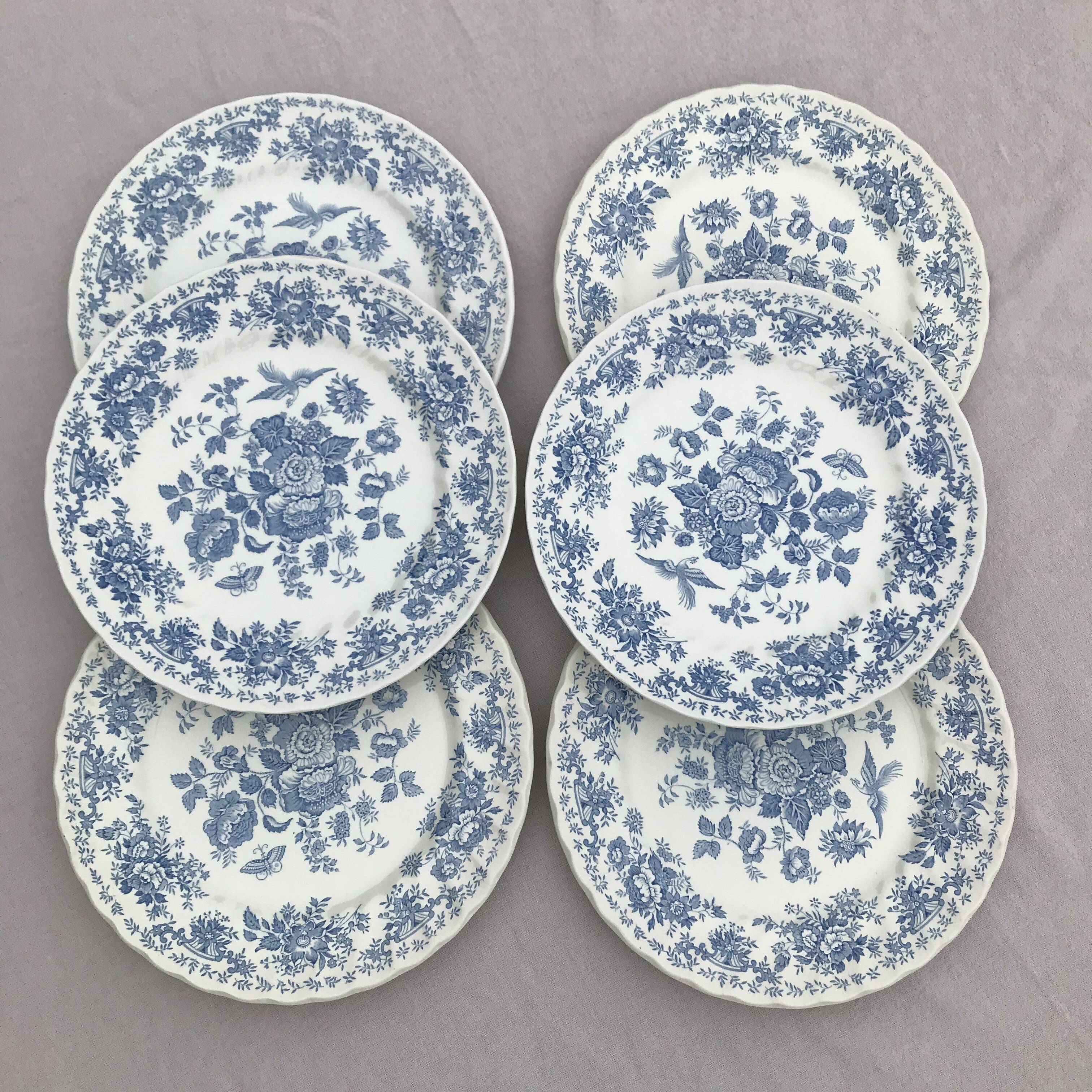 Série de 6 assiettes plates en porcelaine anglaise | Selency