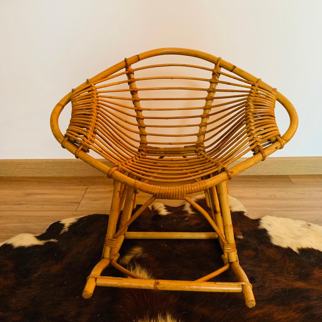 Rocking-chair enfant en rotin | Selency