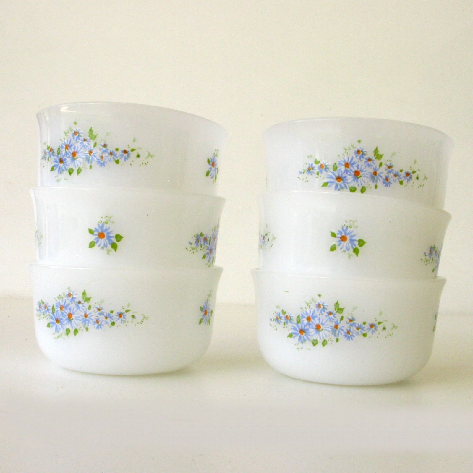 6 ramequins - coupelles arcopal - modèle bleuet | Selency