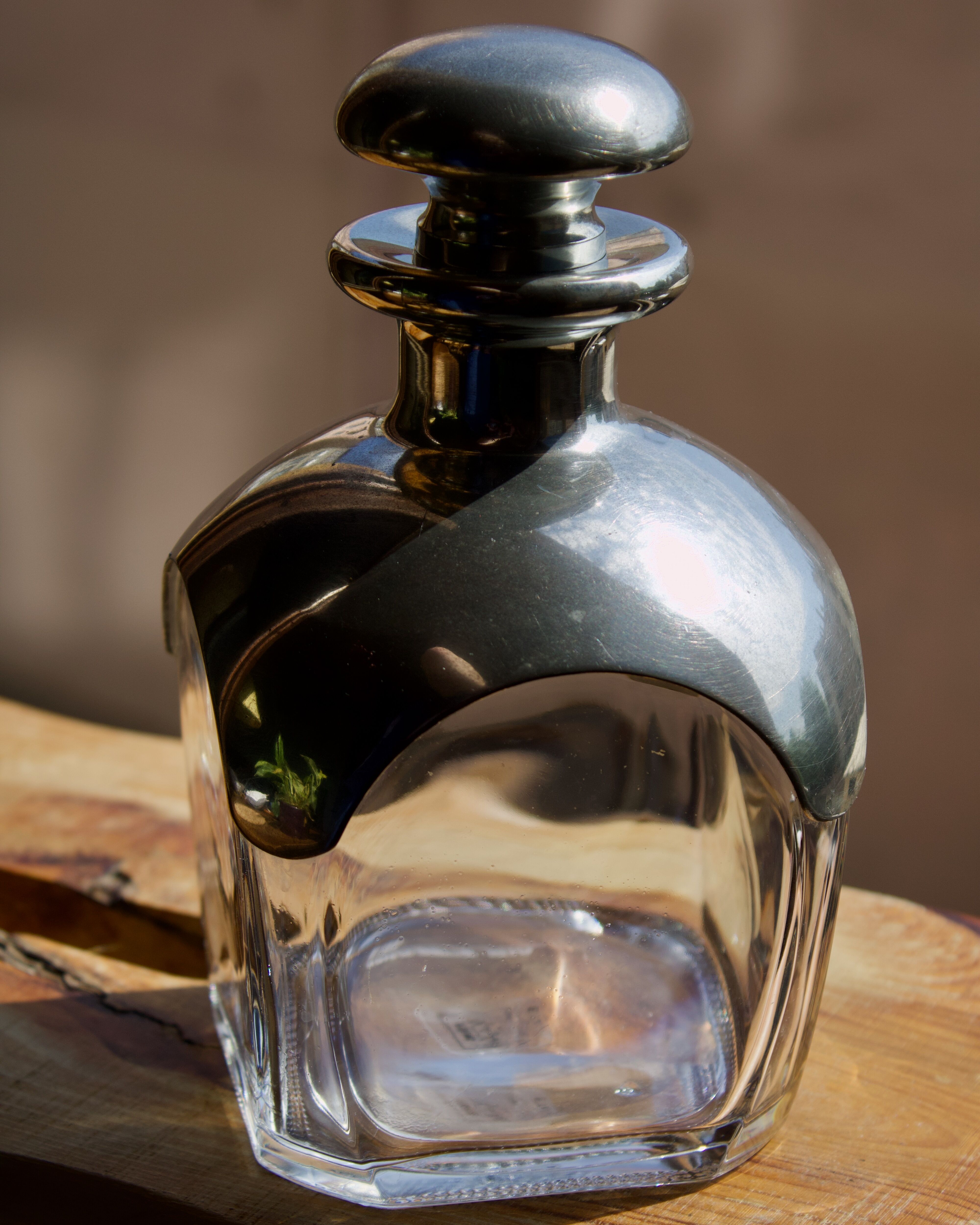 Carafe à whisky en etain et crystal estampillée Air France | Selency