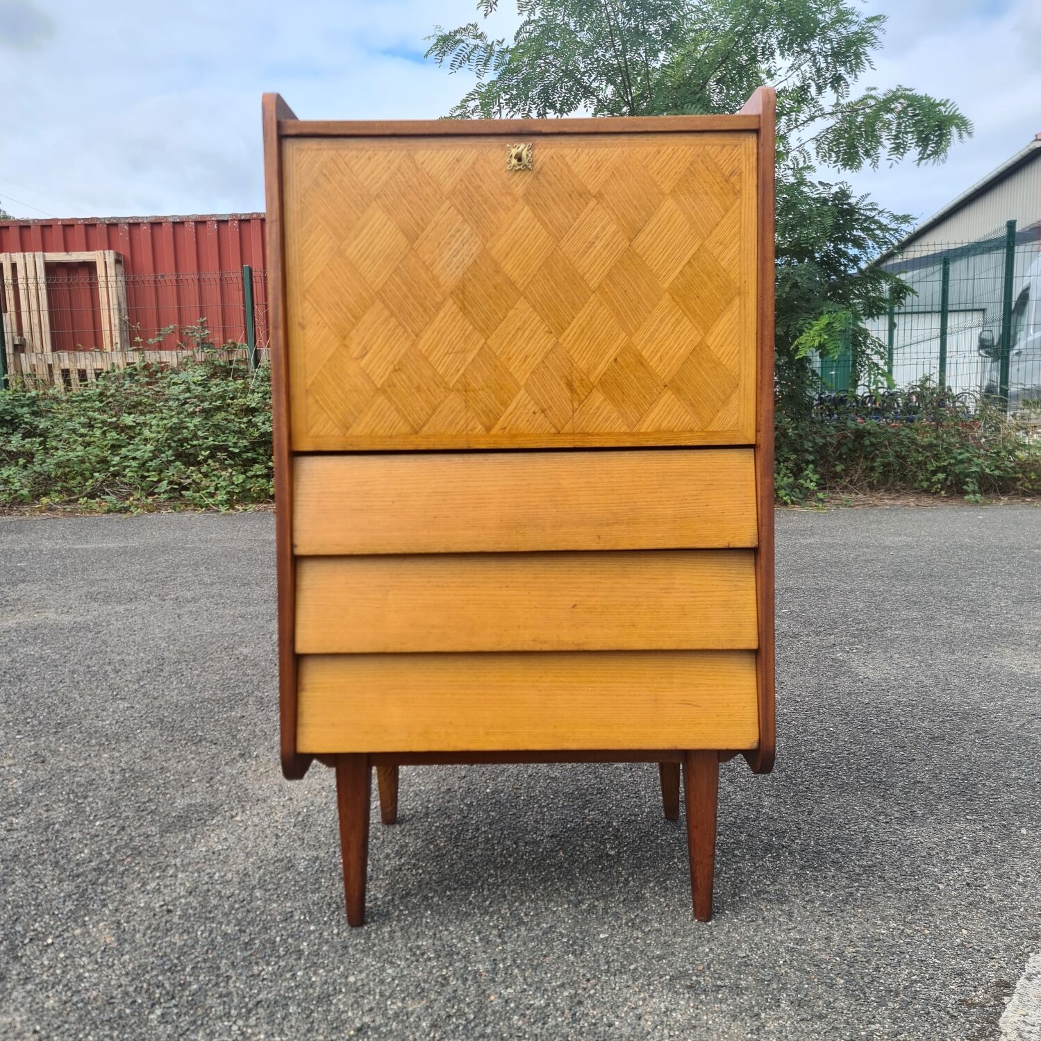 Secrétaire vintage pied compas 1960 | Selency