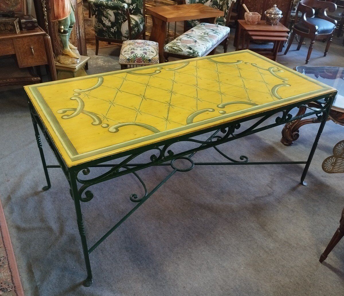 Table provençale piétement fer forgé | Selency