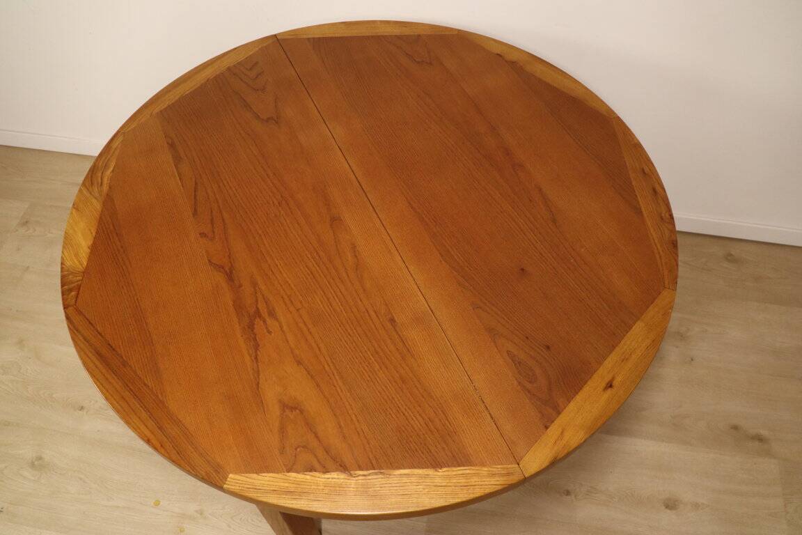 Table de repas vintage extensible en orme massif, 1980 | Selency