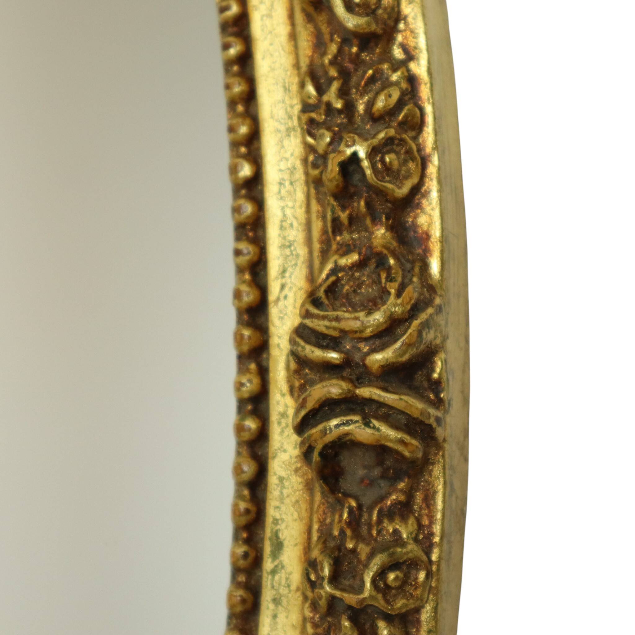 Miroir ovale doré de style Hollywood Regency Deknudt Classic | Selency