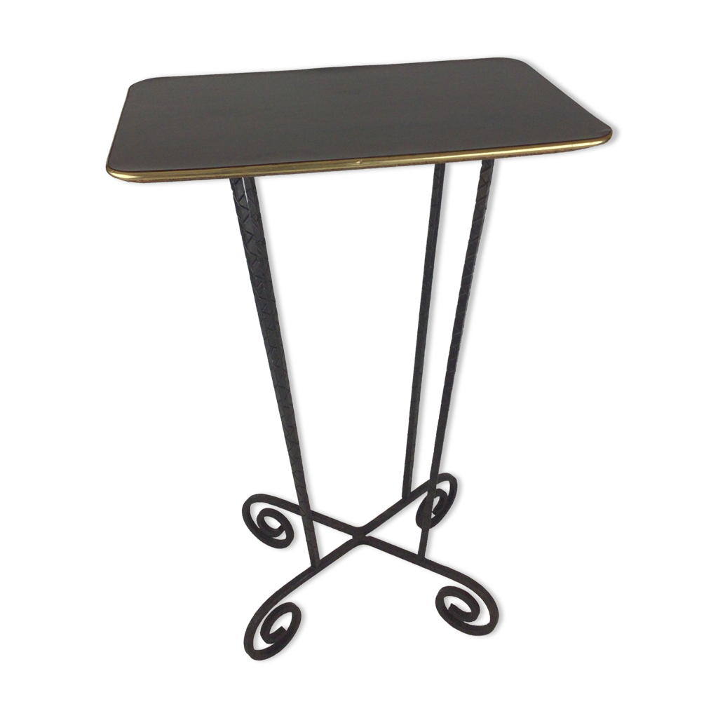 Sellette en fer forgé et formica | Selency