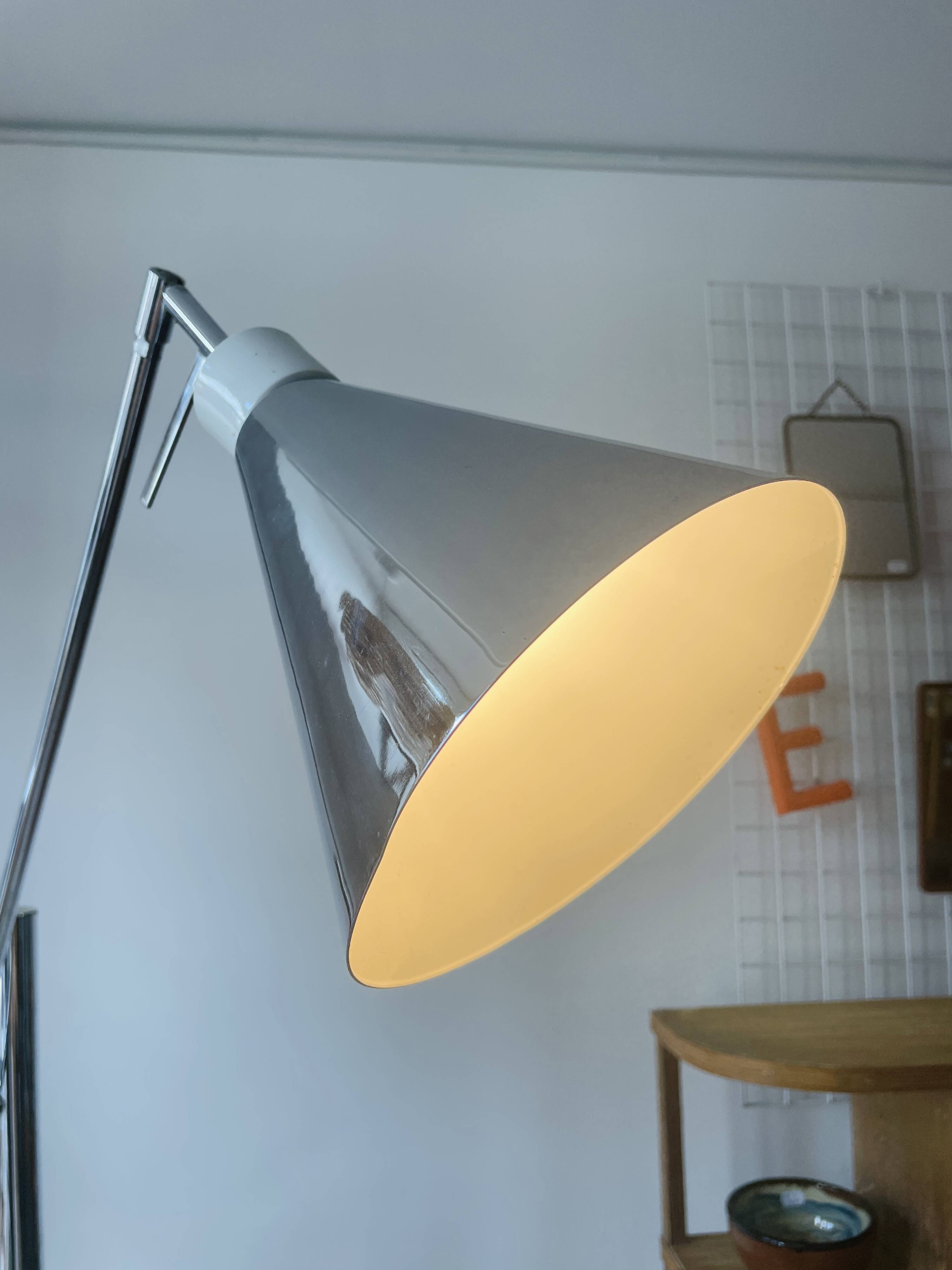 Lampadaire diabolo à 3 feux en chrome | Selency