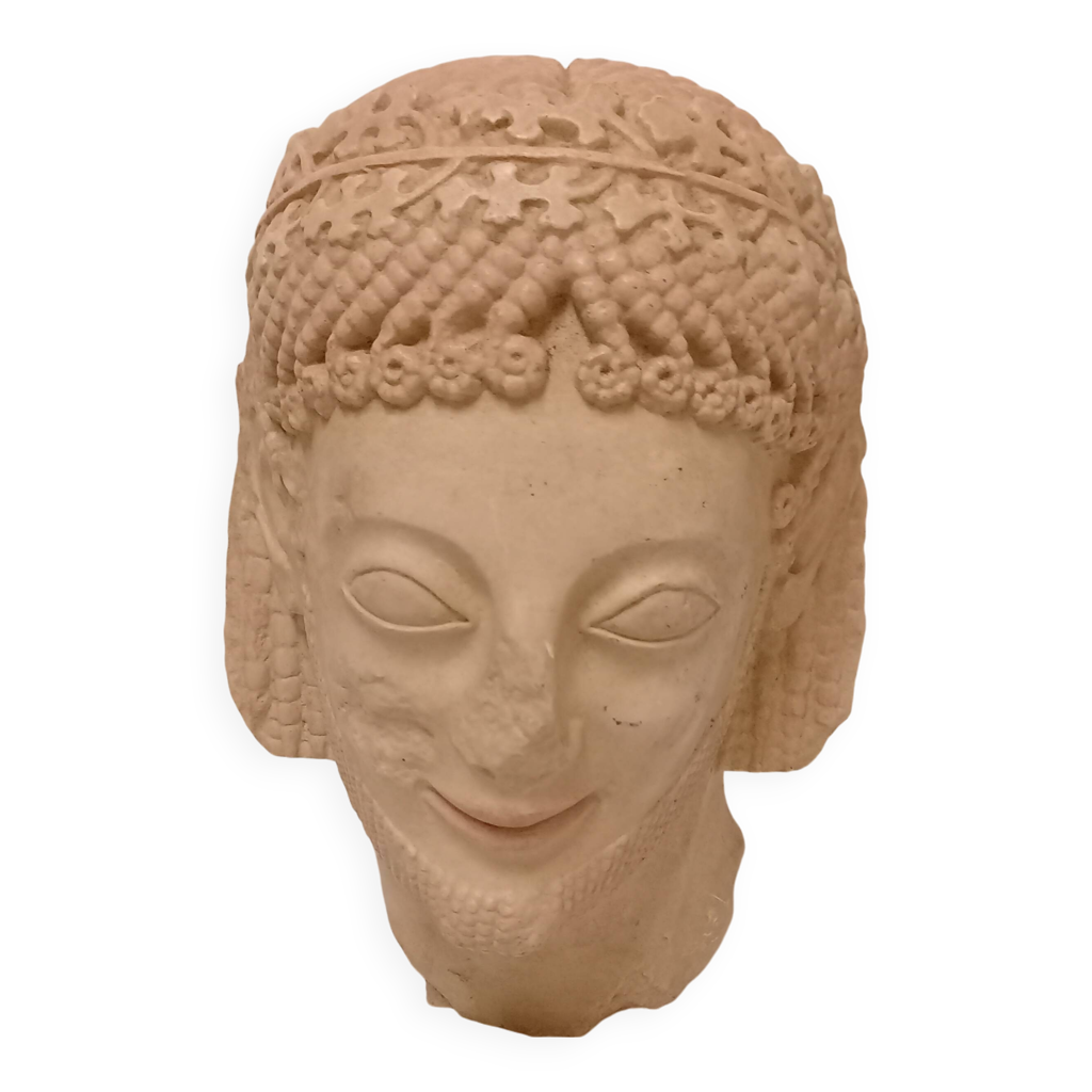 Tête du Cavalier Rampin, sculpture grecque archaïque, moulage du musée ...