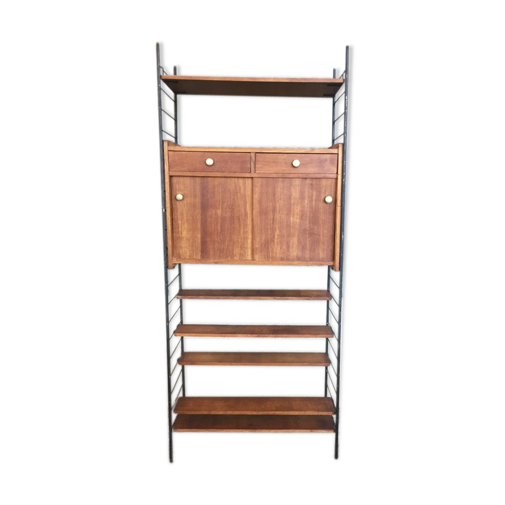 Meuble string modulable en chêne, 1950 | Selency