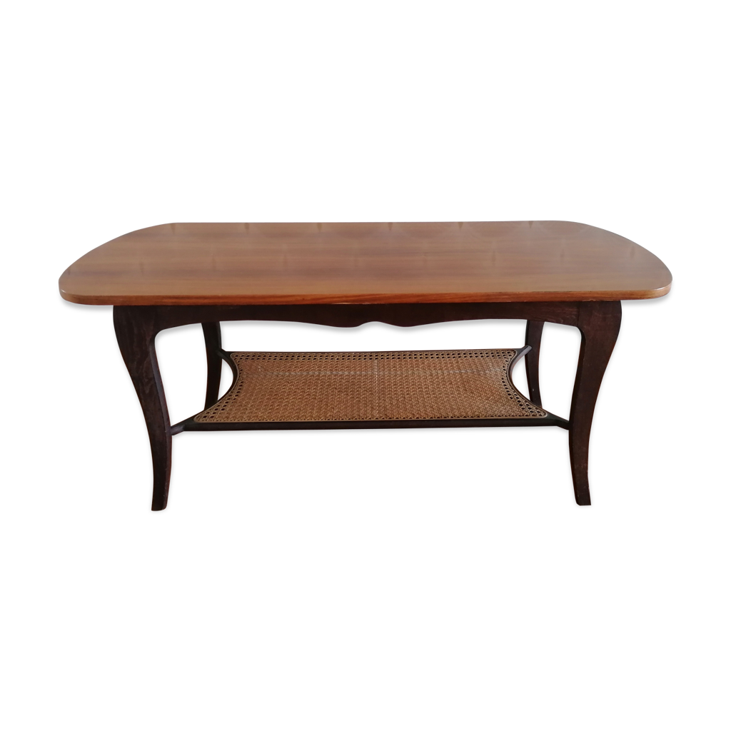 Table basse bois et cannage | Selency