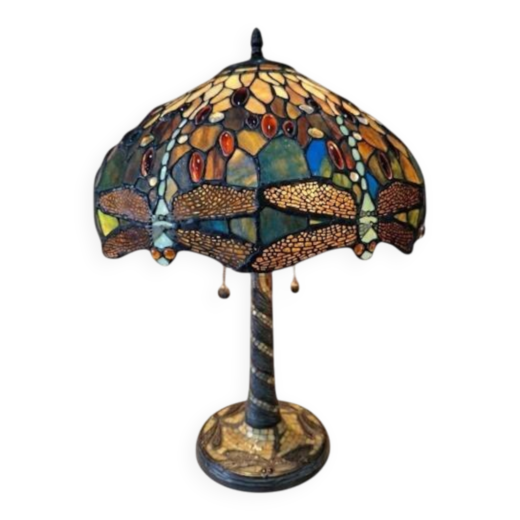 Lampe de table style Tiffany - Modèle iconique "Dragonfly" (Libellules ...