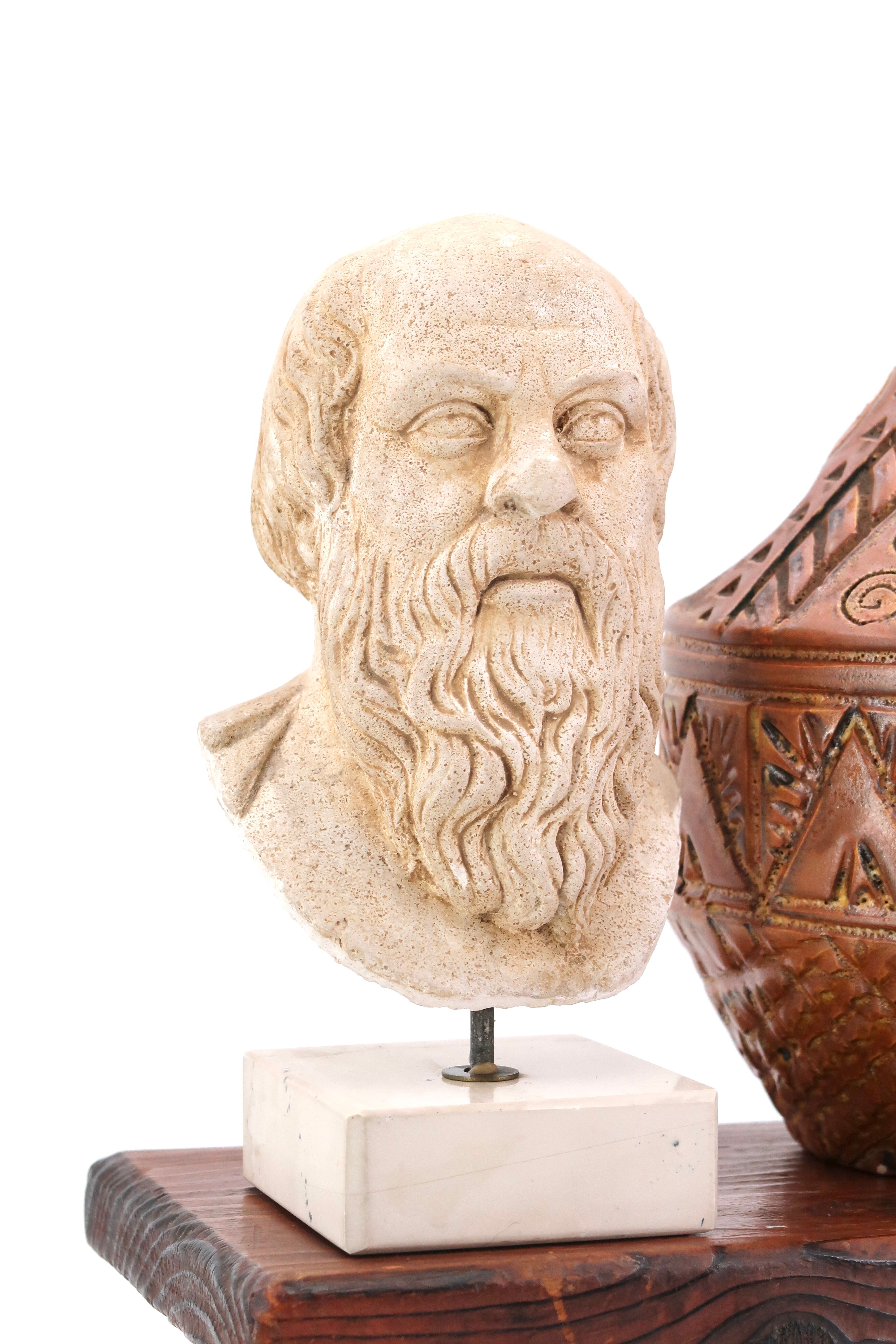 Buste grec en plâtre de socrate, années 70 | Selency