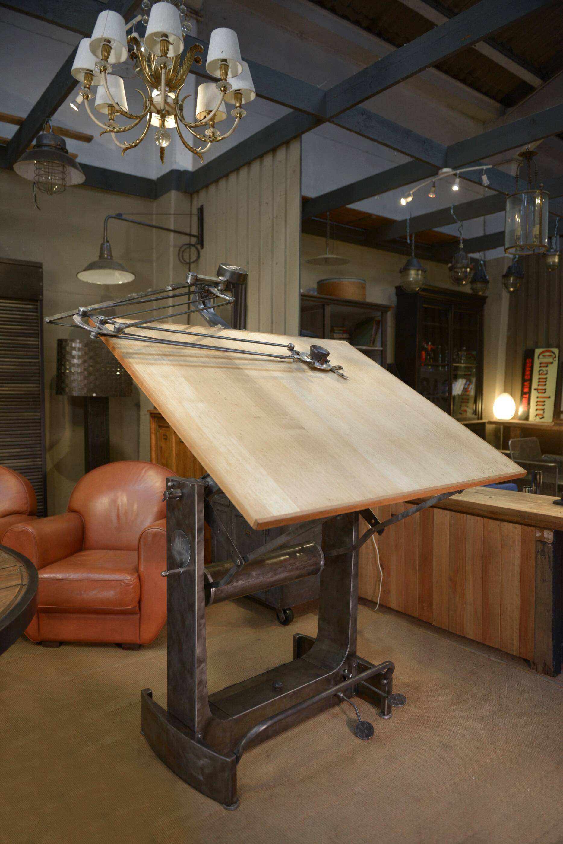 Table d'architecte "unic paris" réglable 1950 | Selency
