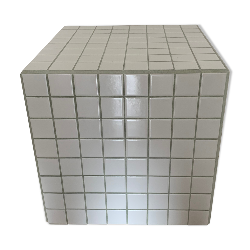 Cube bout de canapé carrelage mosaïque | Selency