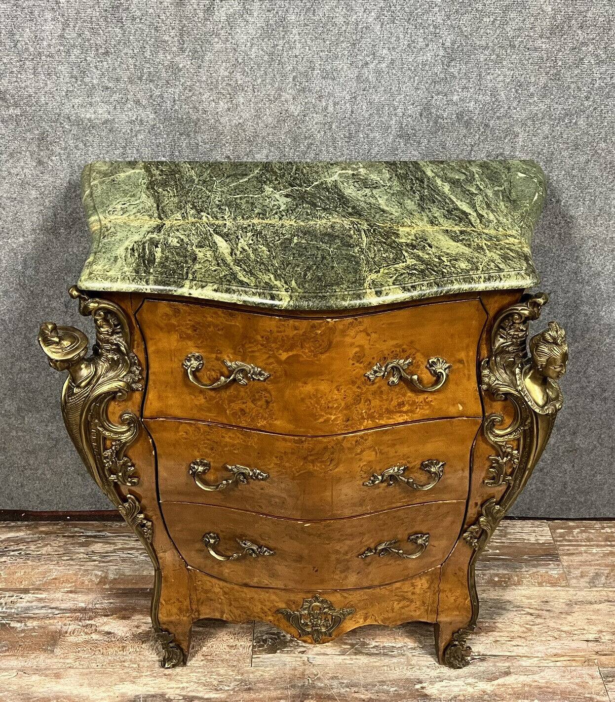 Commode de Dame Baroque galbée de style louis XV en loupe époque ...