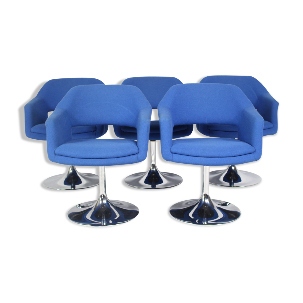 Set of 5 Vintage Largo Swivel Chairs Borje Johanson from Johanson ...
