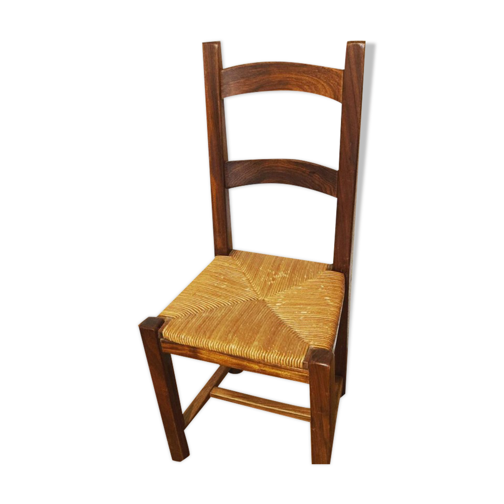 Chaise en paille rustique | Selency