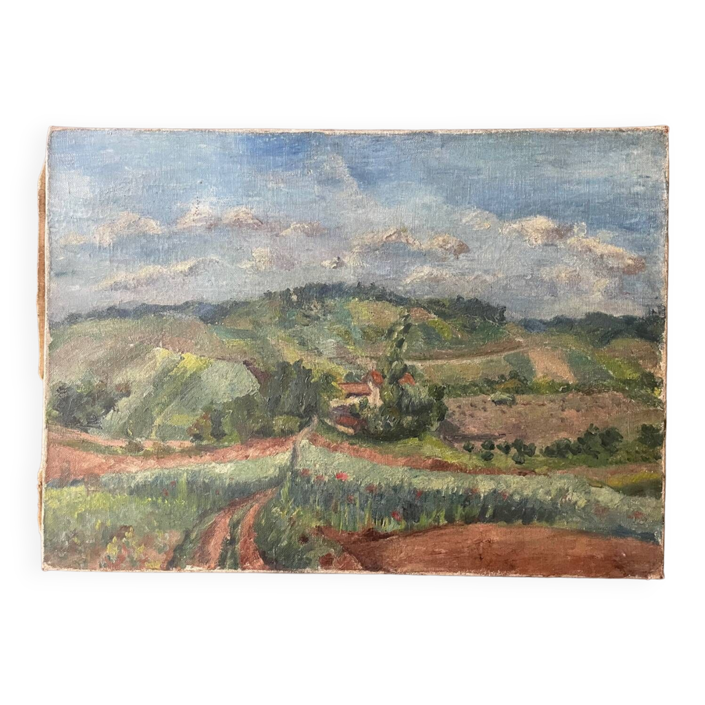 Tableau paysage de campagne ancien | Selency