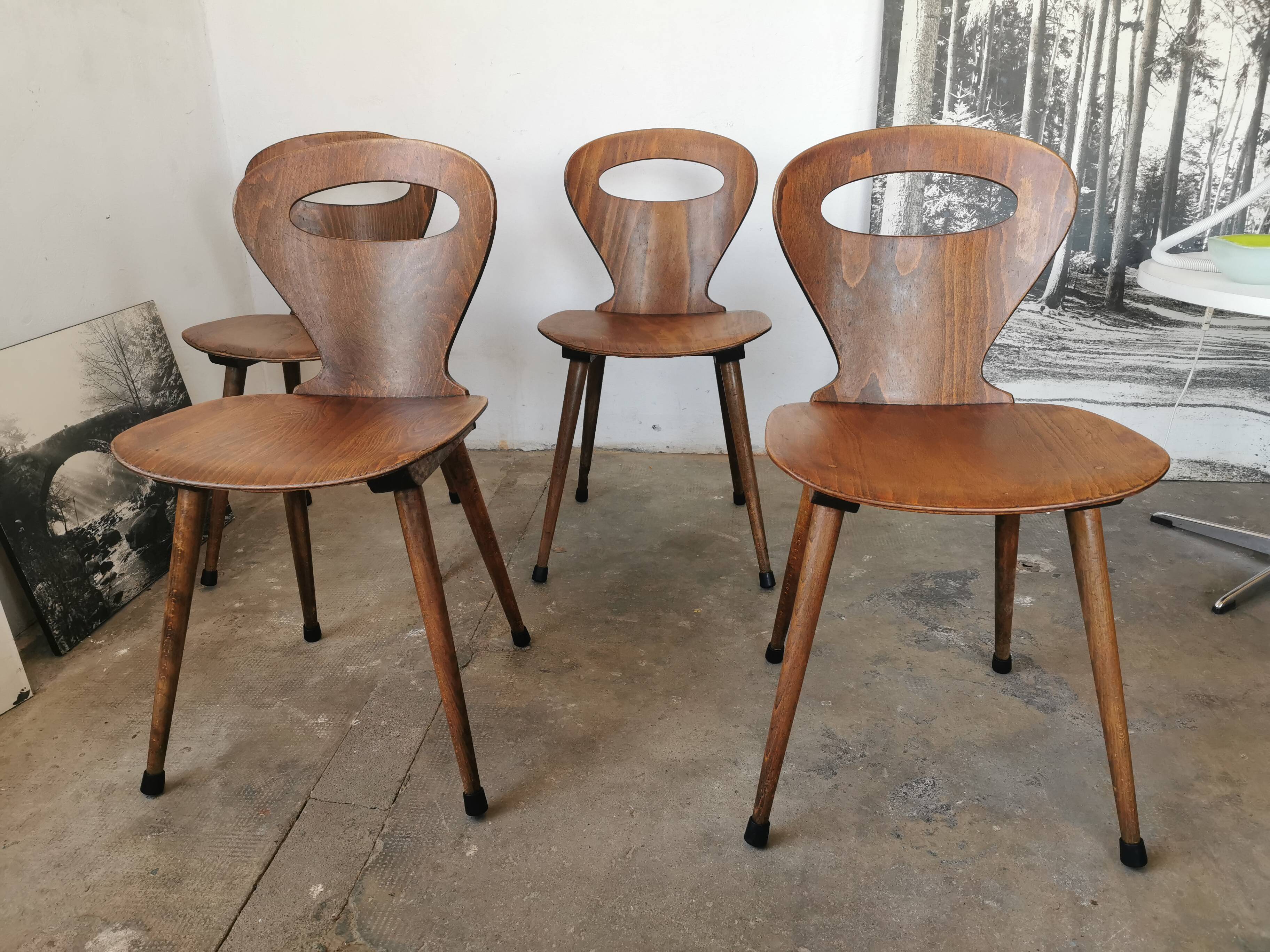 Set de 4 chaises bistrot Baumann modèle fourmi | Selency